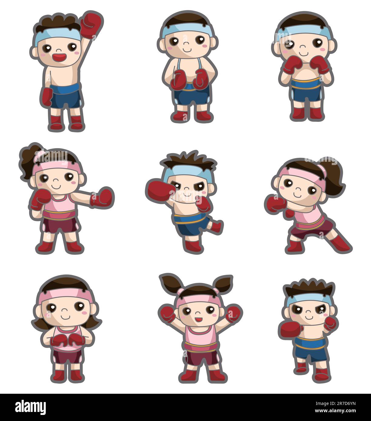 cartoon boxer icon set Stock Vector Image & Art - Alamy