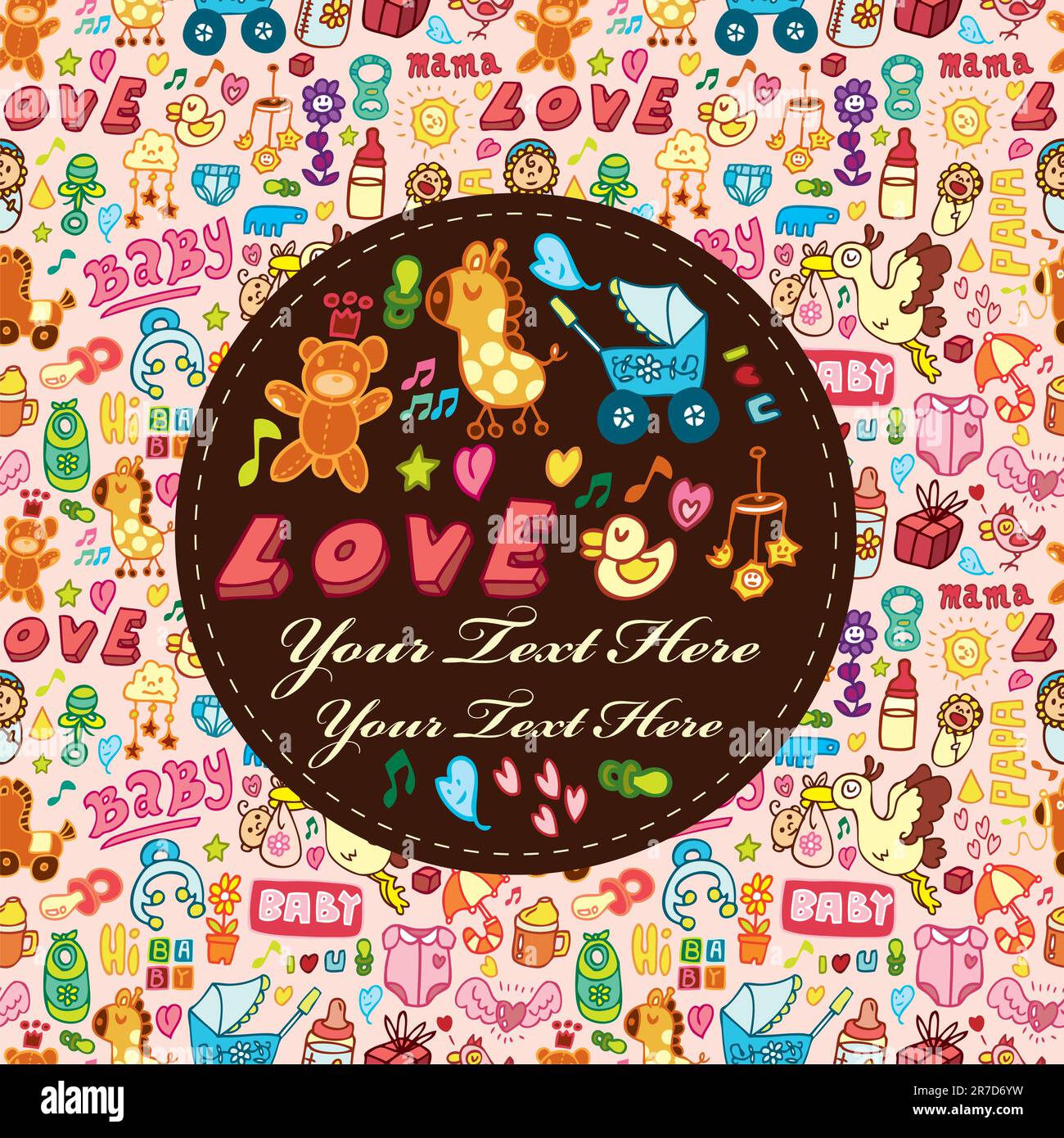 cartoon baby card Stock Vector Image & Art - Alamy