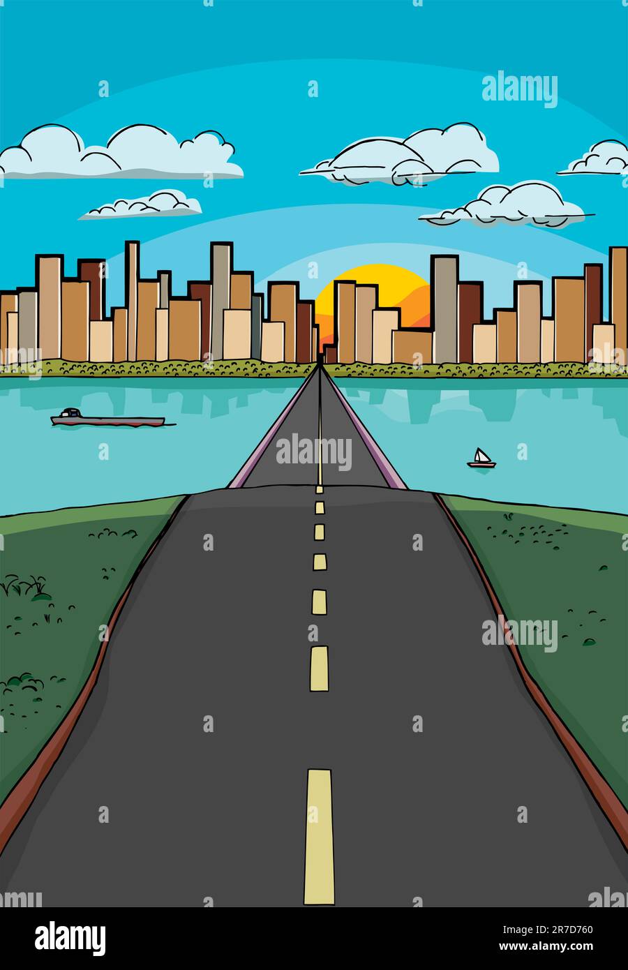 Straight Road Drawing