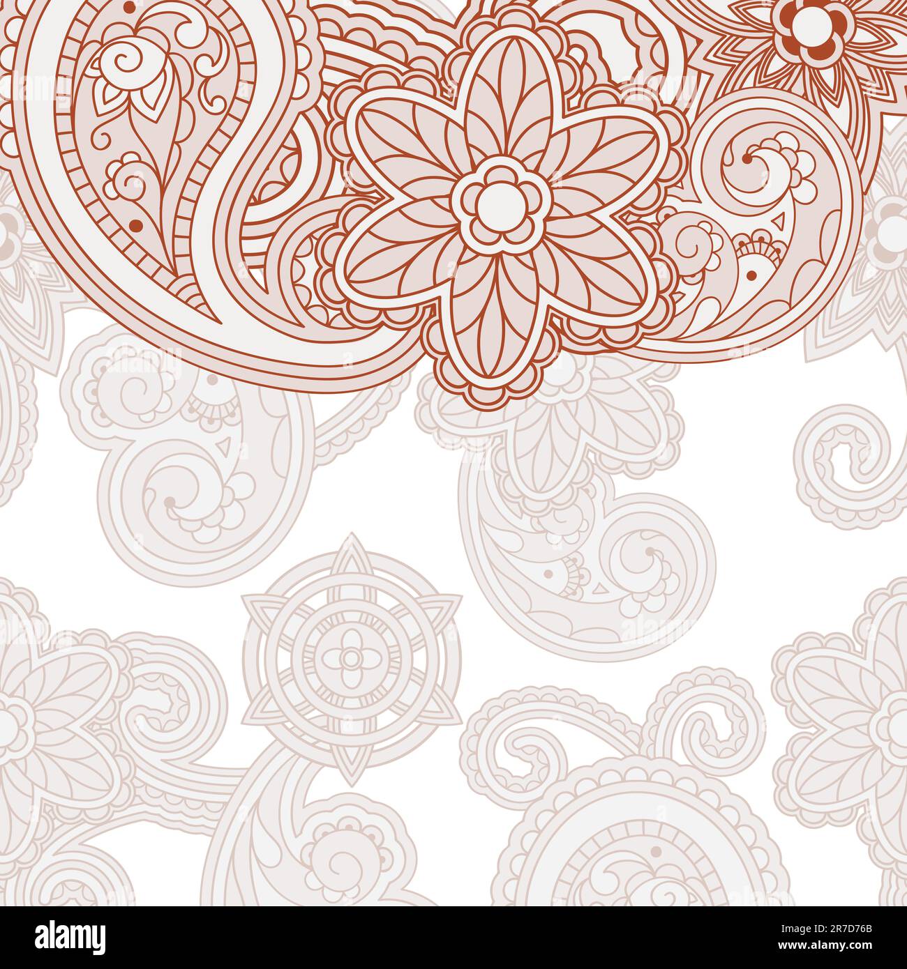 vector paisley background with frame for your text Stock Vector Image ...