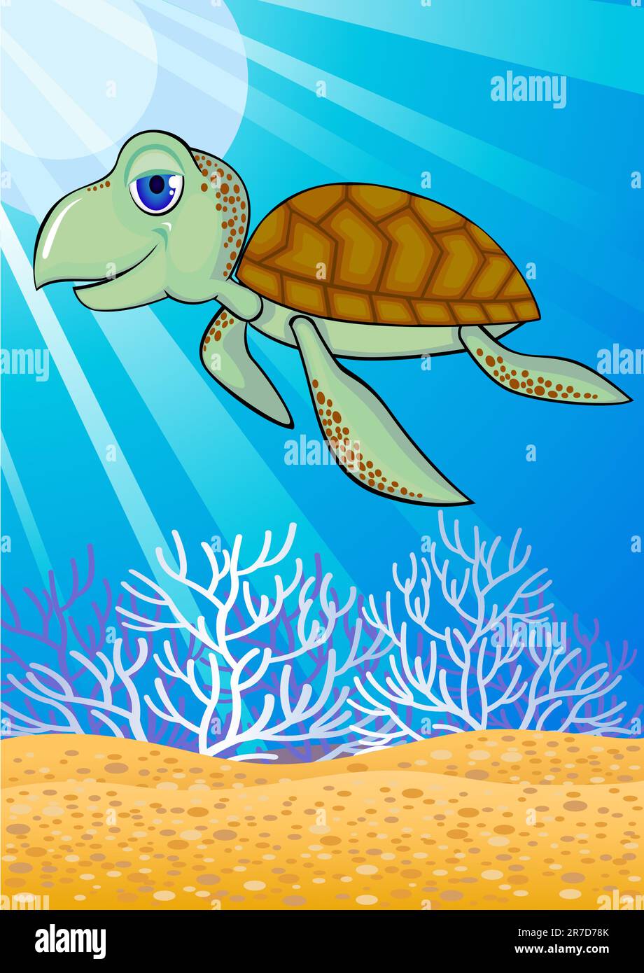 Wild sea turtle in Stock Vector Images - Alamy
