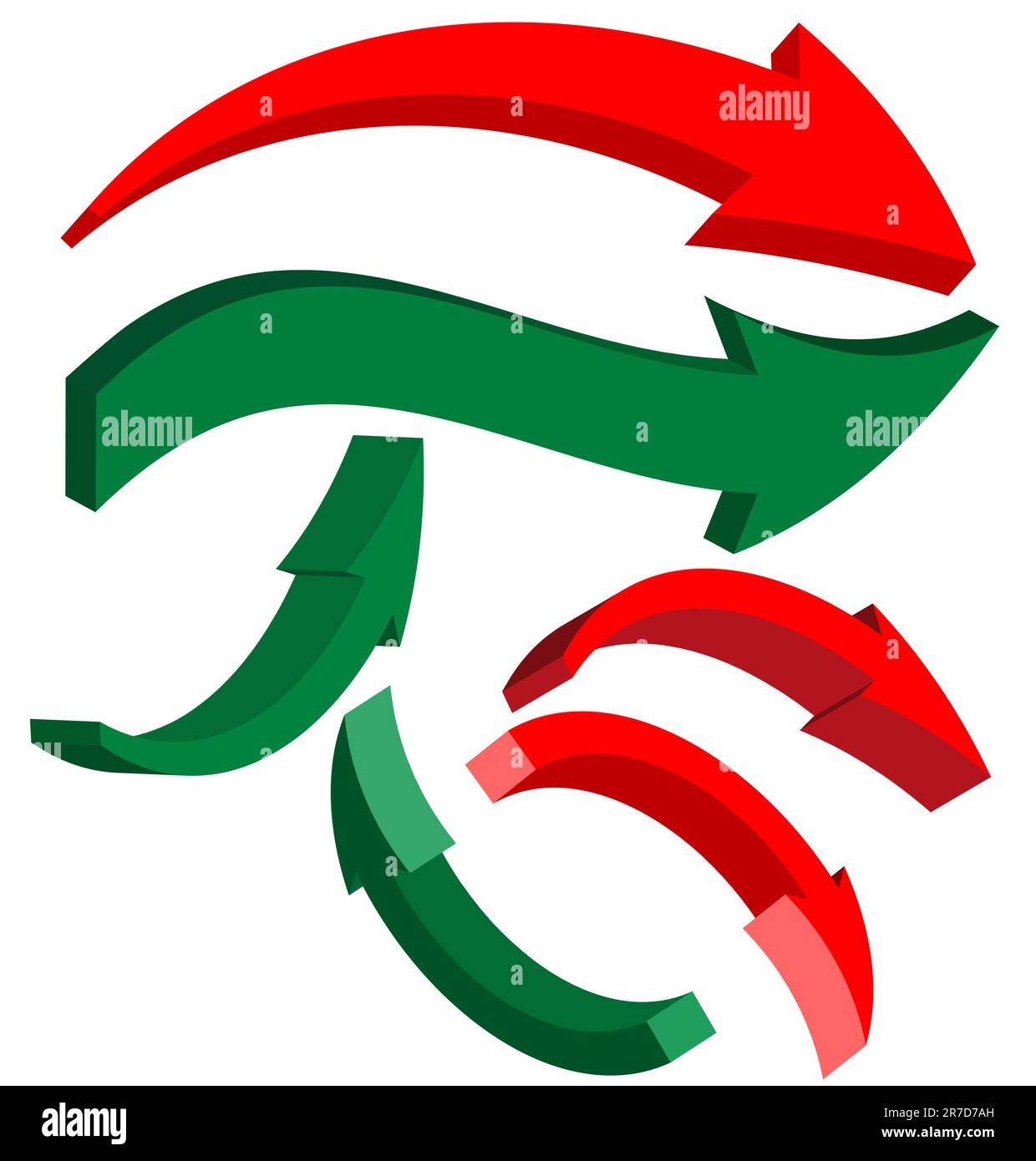Set of Red and Green Arrows in Different Shapes Stock Vector Image ...