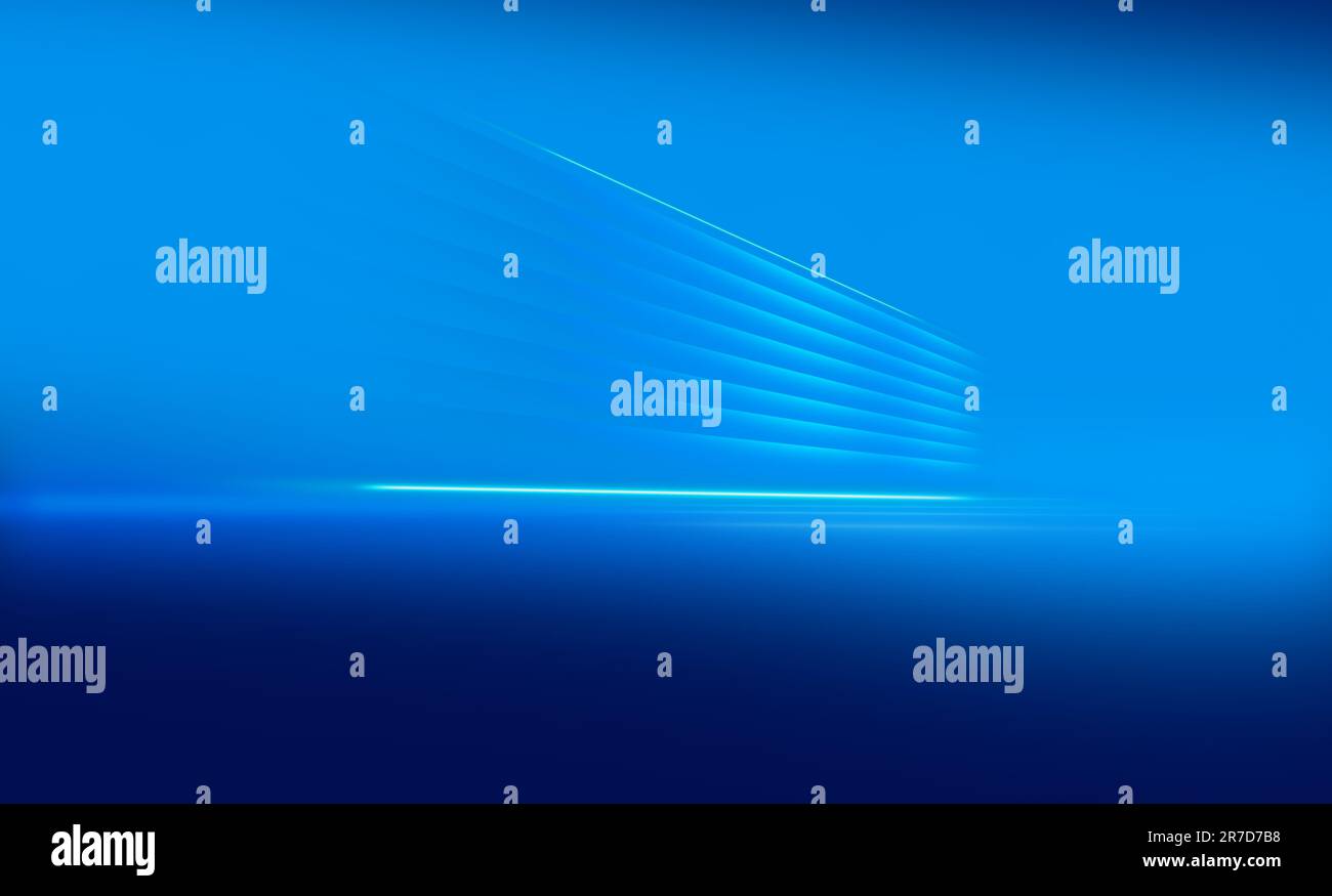 Abstract design with lines to perspective in blue theme background, 3d ...