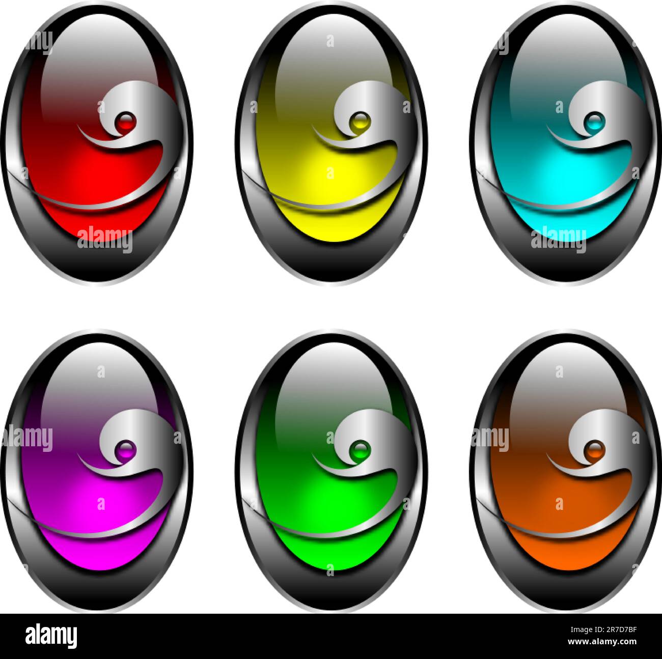 Stock Photo: silver buttons with a glass eye for web pages Stock Vector ...