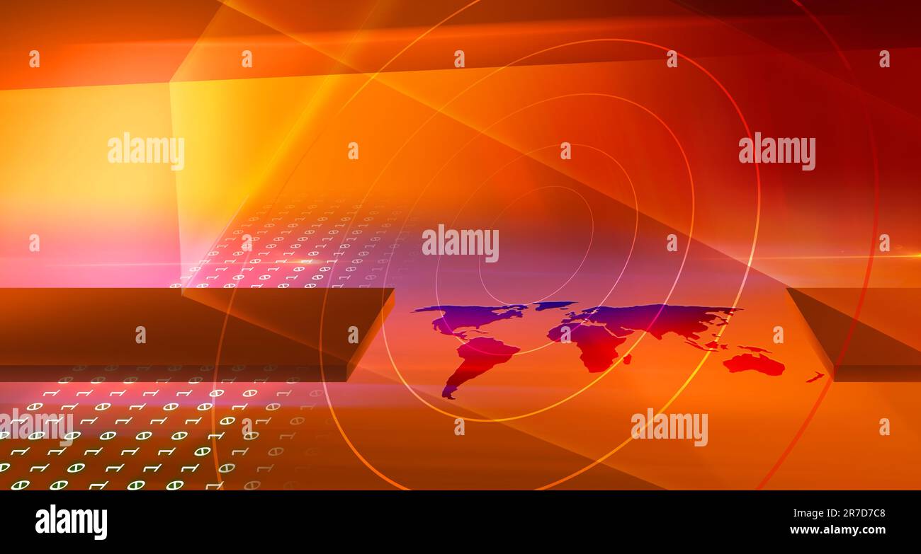 World news background with digital binary codes. 3d illustration Stock ...