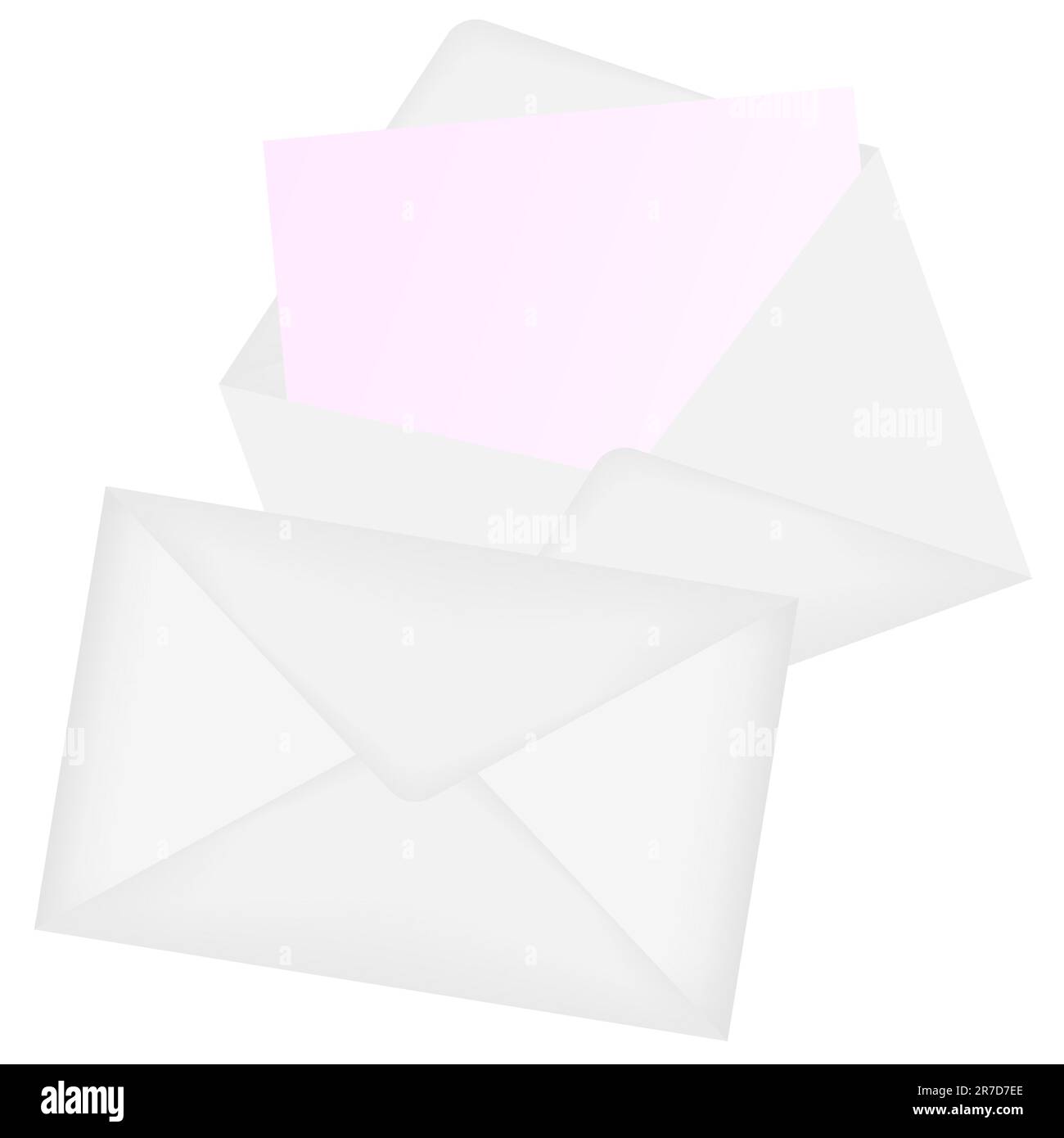 Illustration of Envelopes - Open and Closed - Isolated on White Stock ...