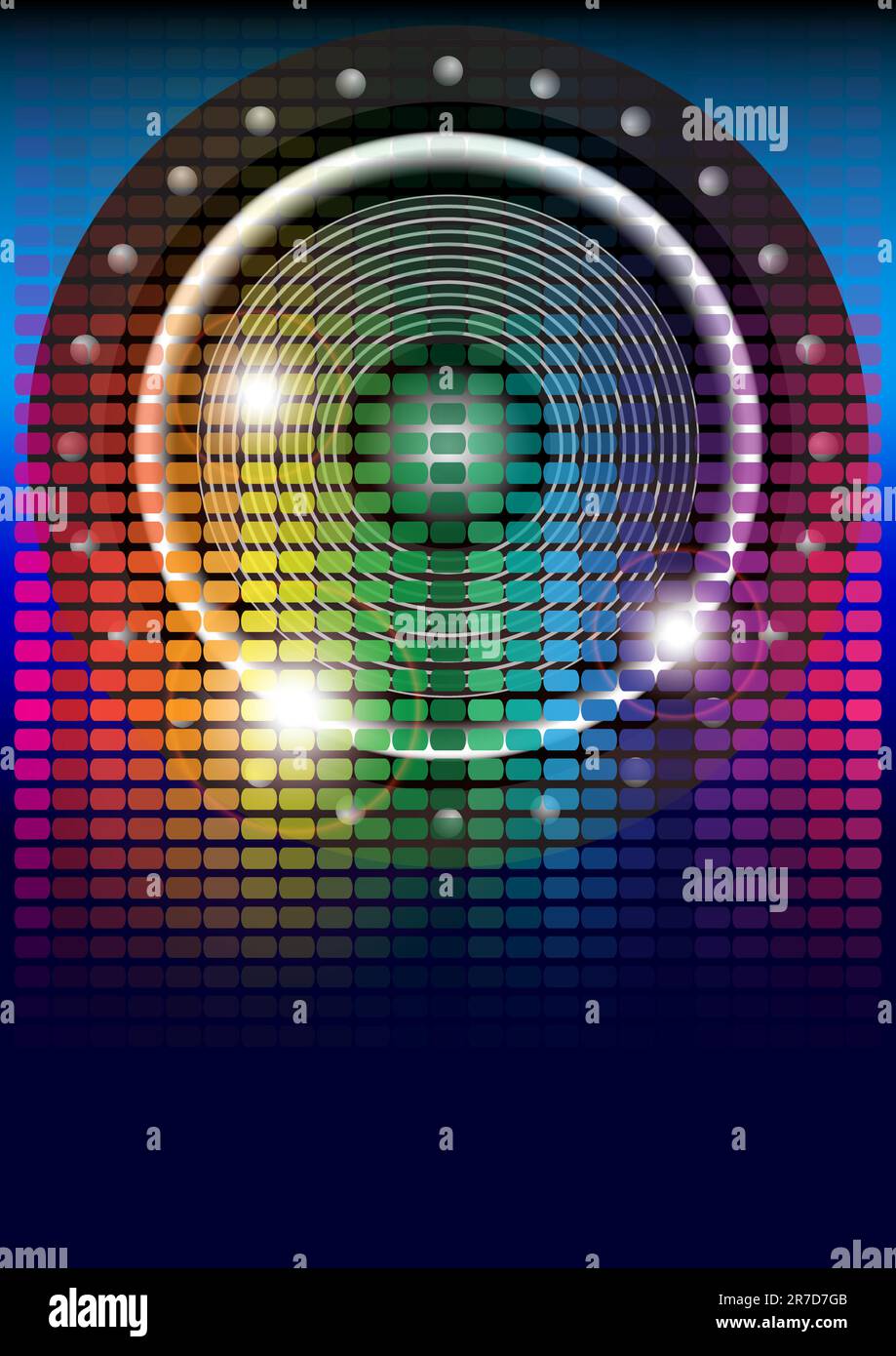 Party Background - Multicolor Graphic Equalizer and Loudspeaker on Blue ...