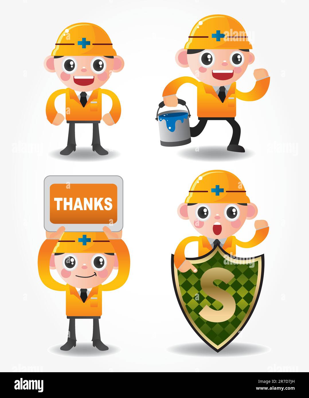 Worker icon set hi-res stock photography and images - Alamy