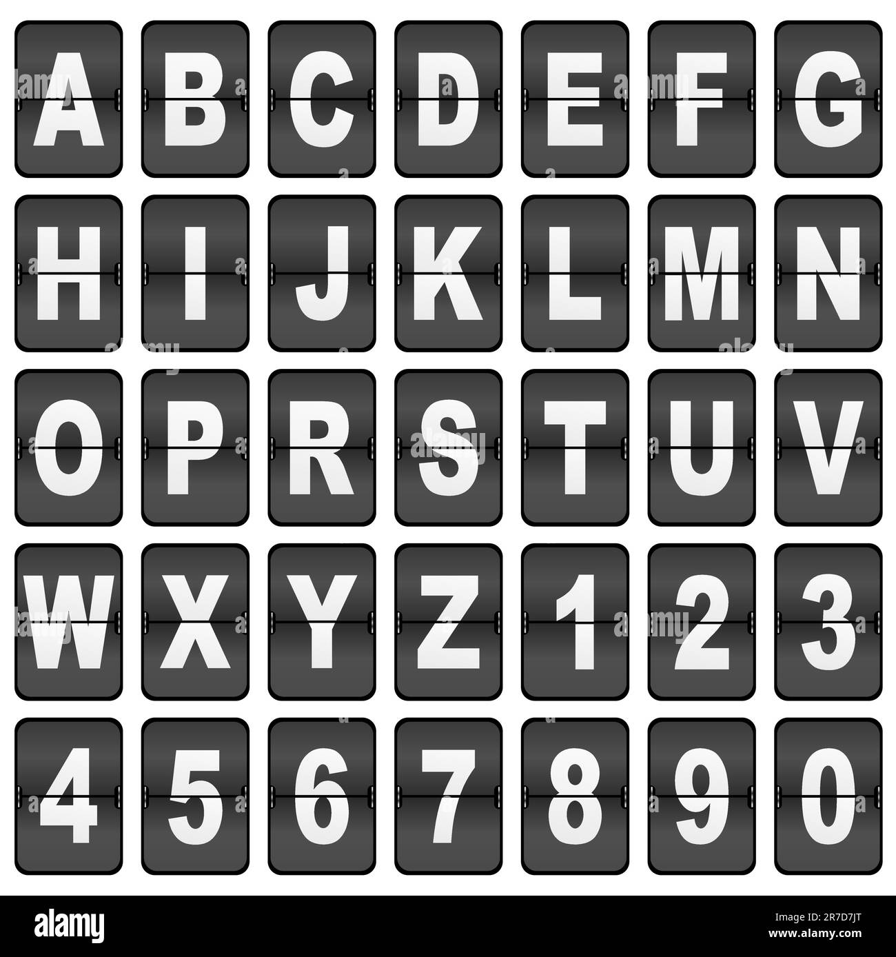 Airport Time Scoreboard Font White Letters And Numbers Stock Vector Image And Art Alamy