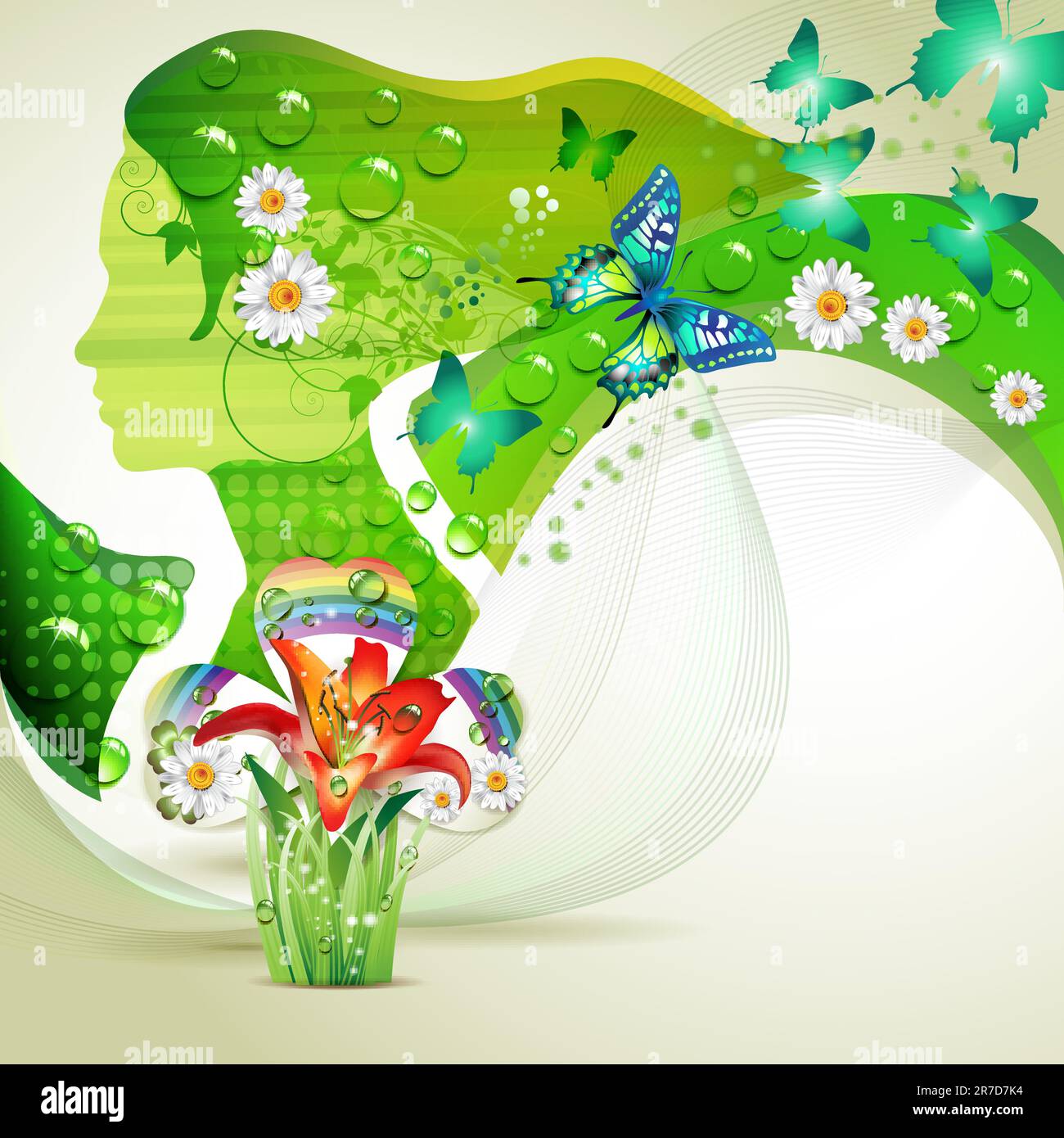 Portrait of flowers Stock Vector Images - Alamy