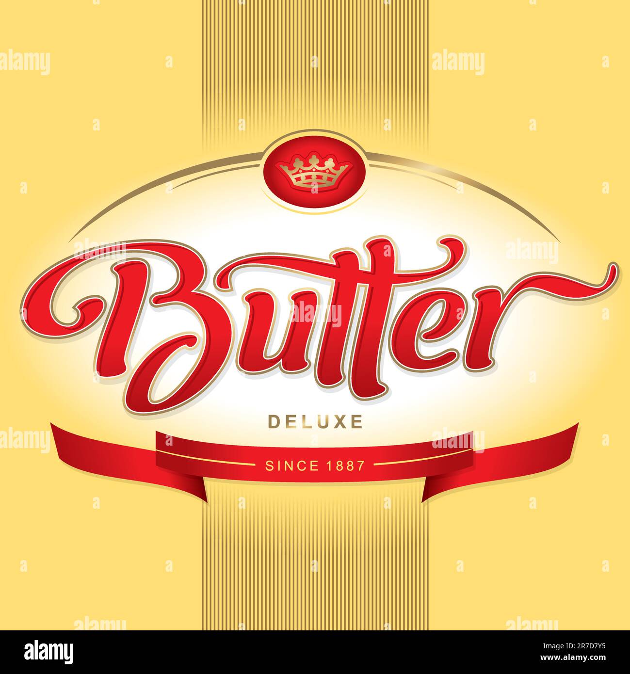 butter packaging design, hand lettering logotype (vector Stock Vector ...