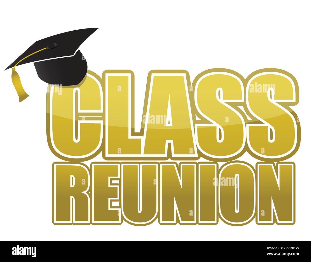 class reunion Graduation cap isolated on white background Stock Vector ...