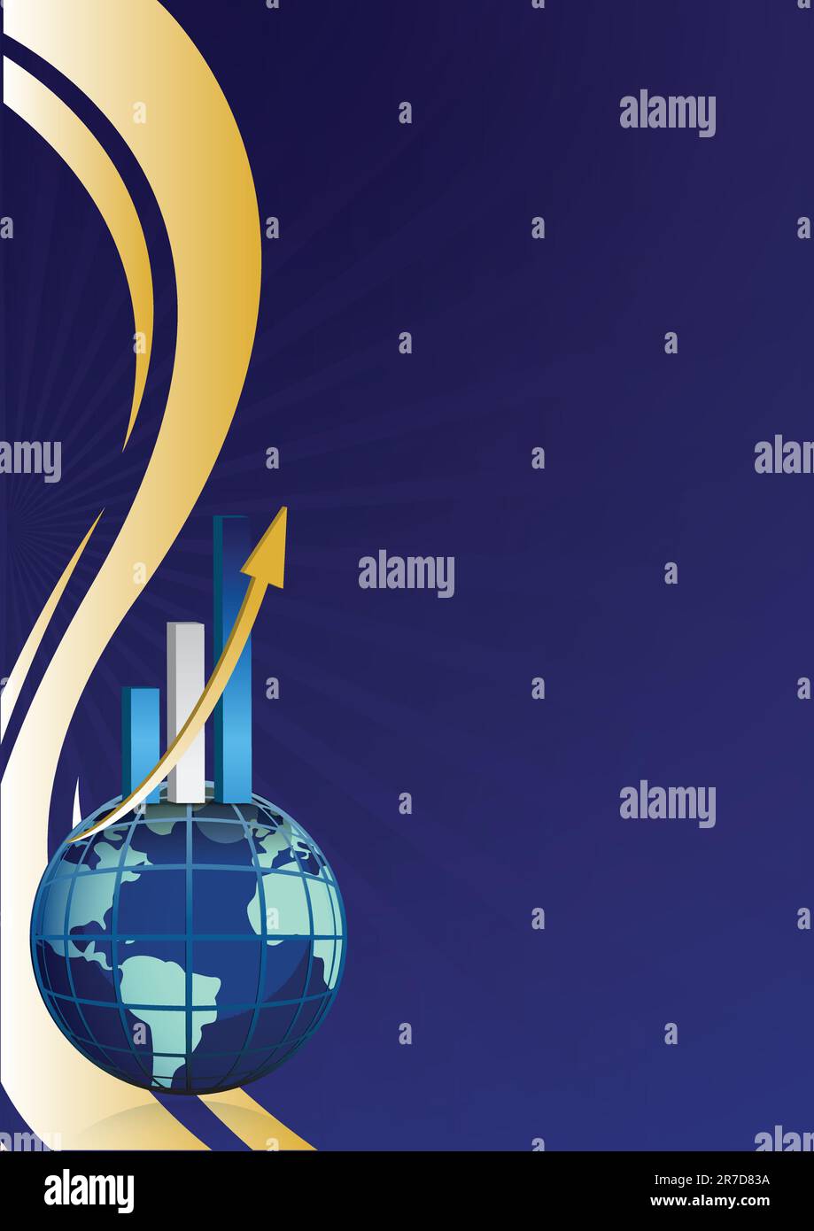 global business growth bar graph background design illustration Stock ...