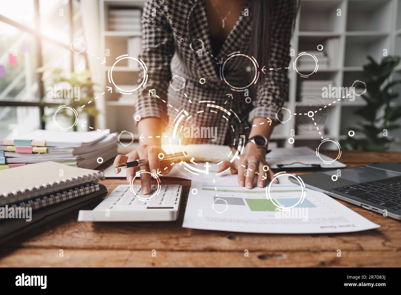 Business person process and workflow automation with flowchart ...