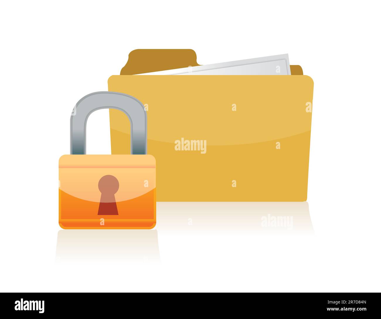 3d folder locked illustration design isolated over a white background ...