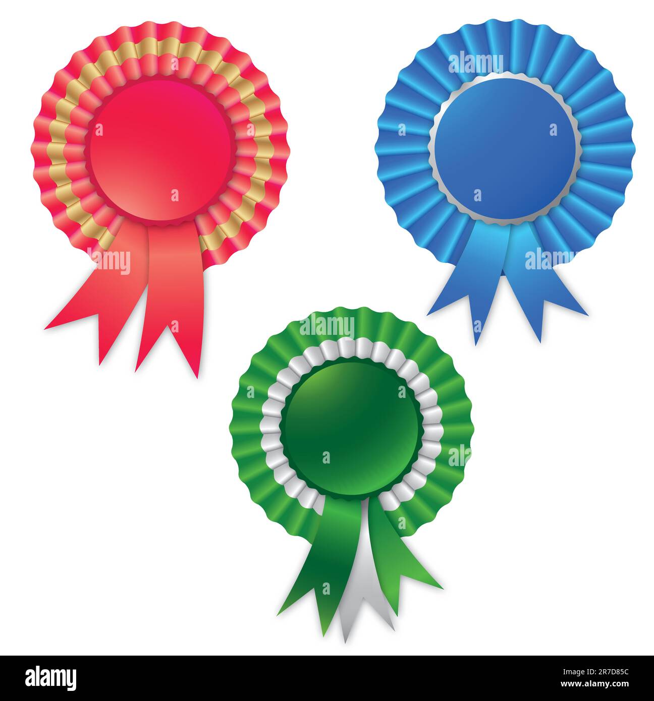 Blank award ribbon rosette for winner isolated on white. Vector ...