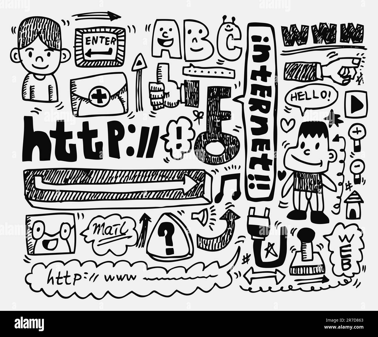 Hourglass doodle hi-res stock photography and images - Alamy