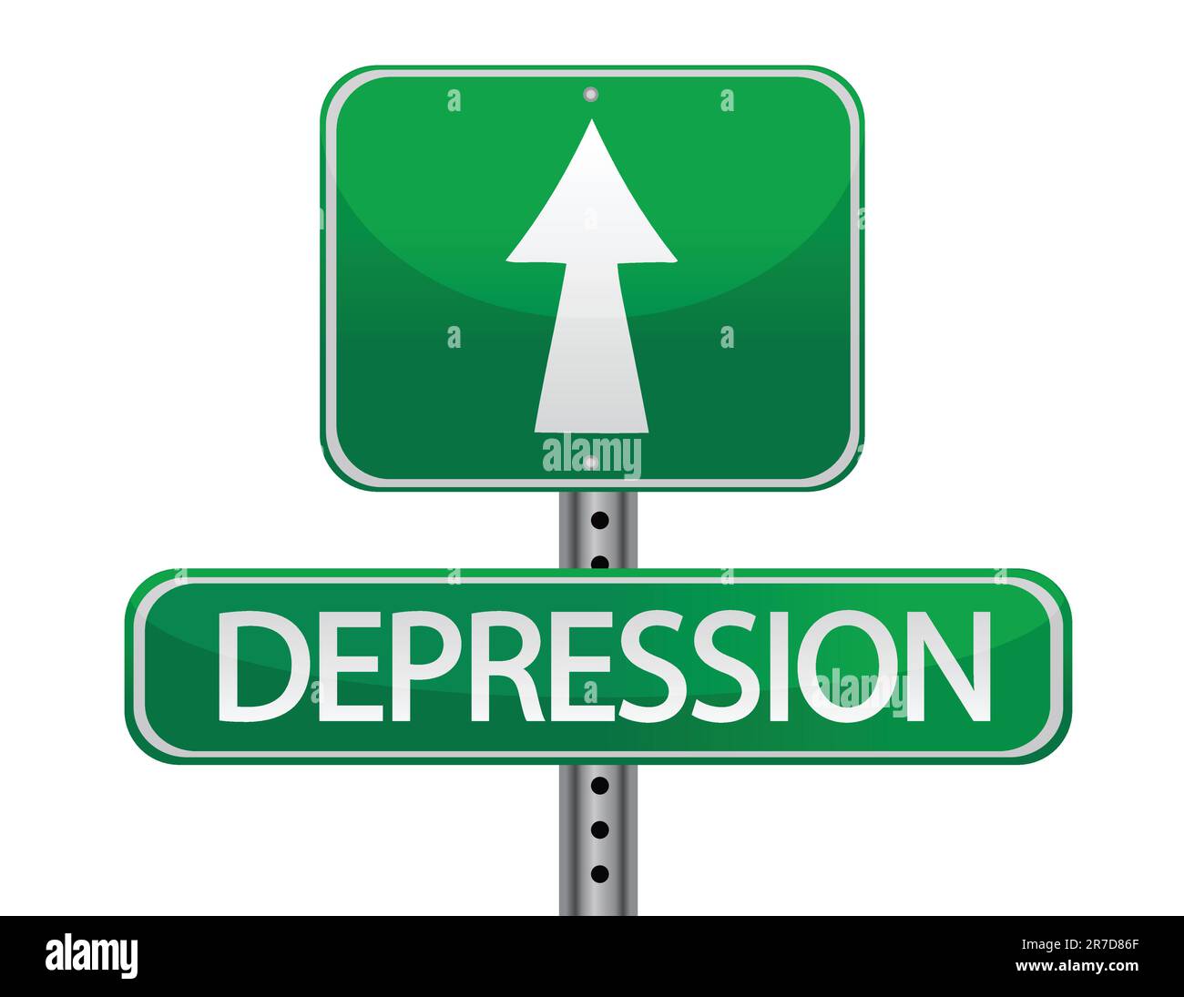 depression illustration sign isolated over a white background Stock ...