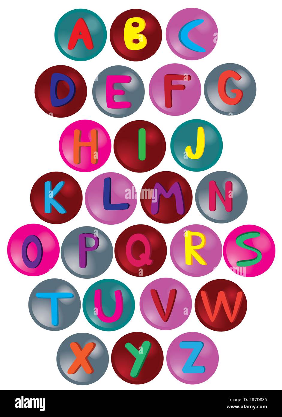 Vector illustration of buttons with alphabet letters Stock Vector Image ...