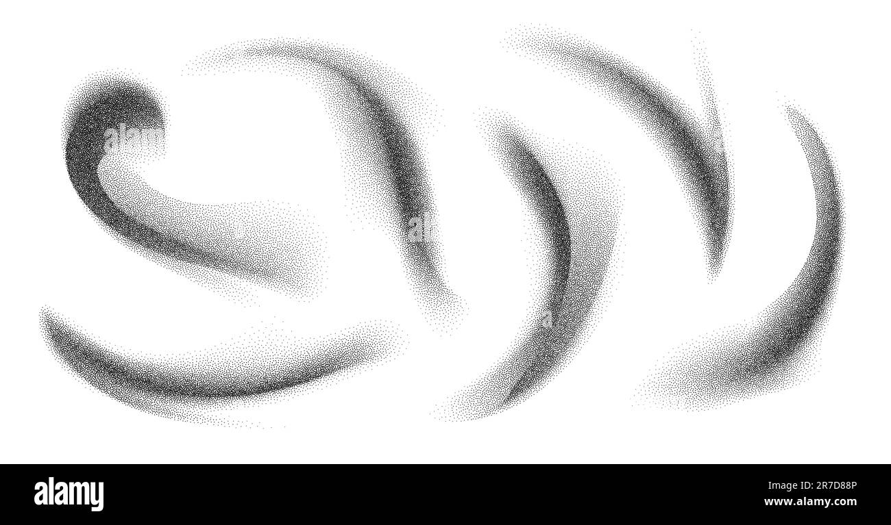 Dotwork abstract shapes, black grain texture, abstract stipple sand ...