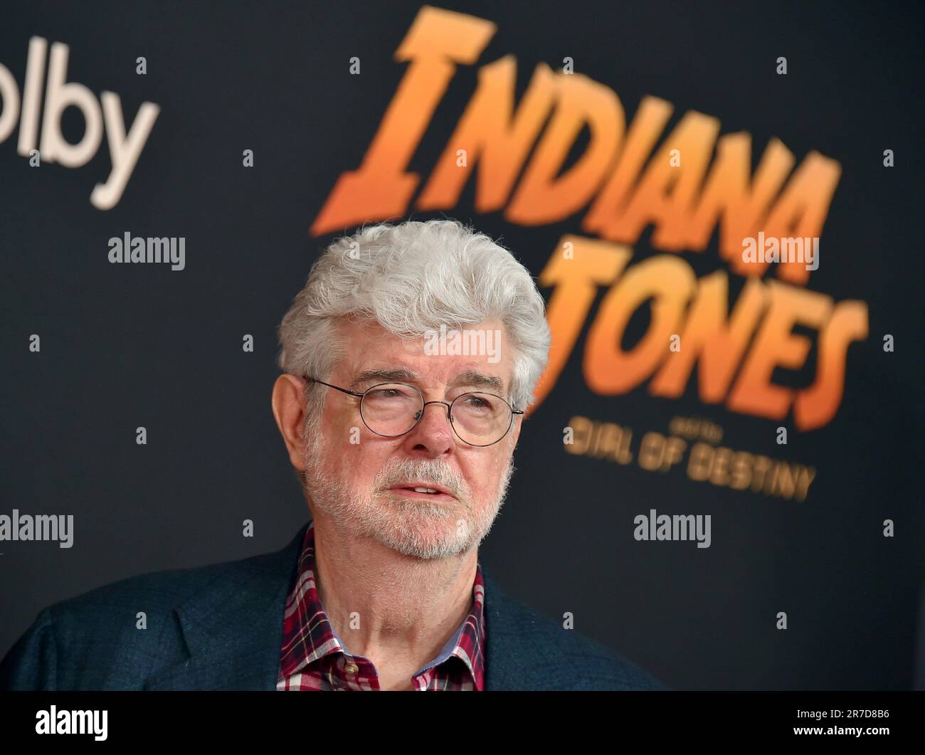 George Lucas arrives at the premiere of "Indiana Jones and the Dial of ...