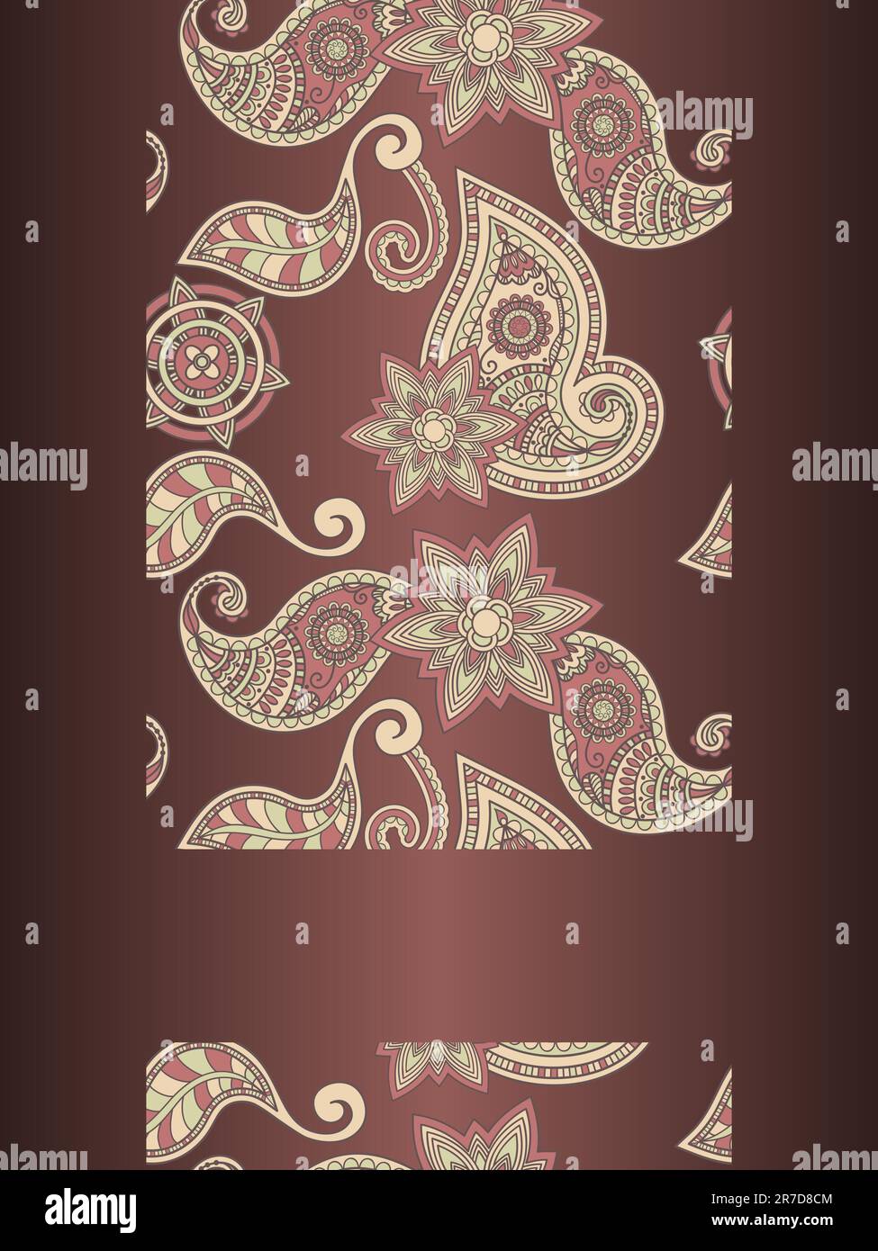 vector frame for your text on seamless hand drawn paisley pattern ...