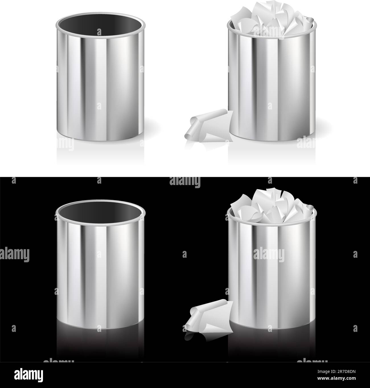 Realistic bin. Illustration for design on white and black background ...