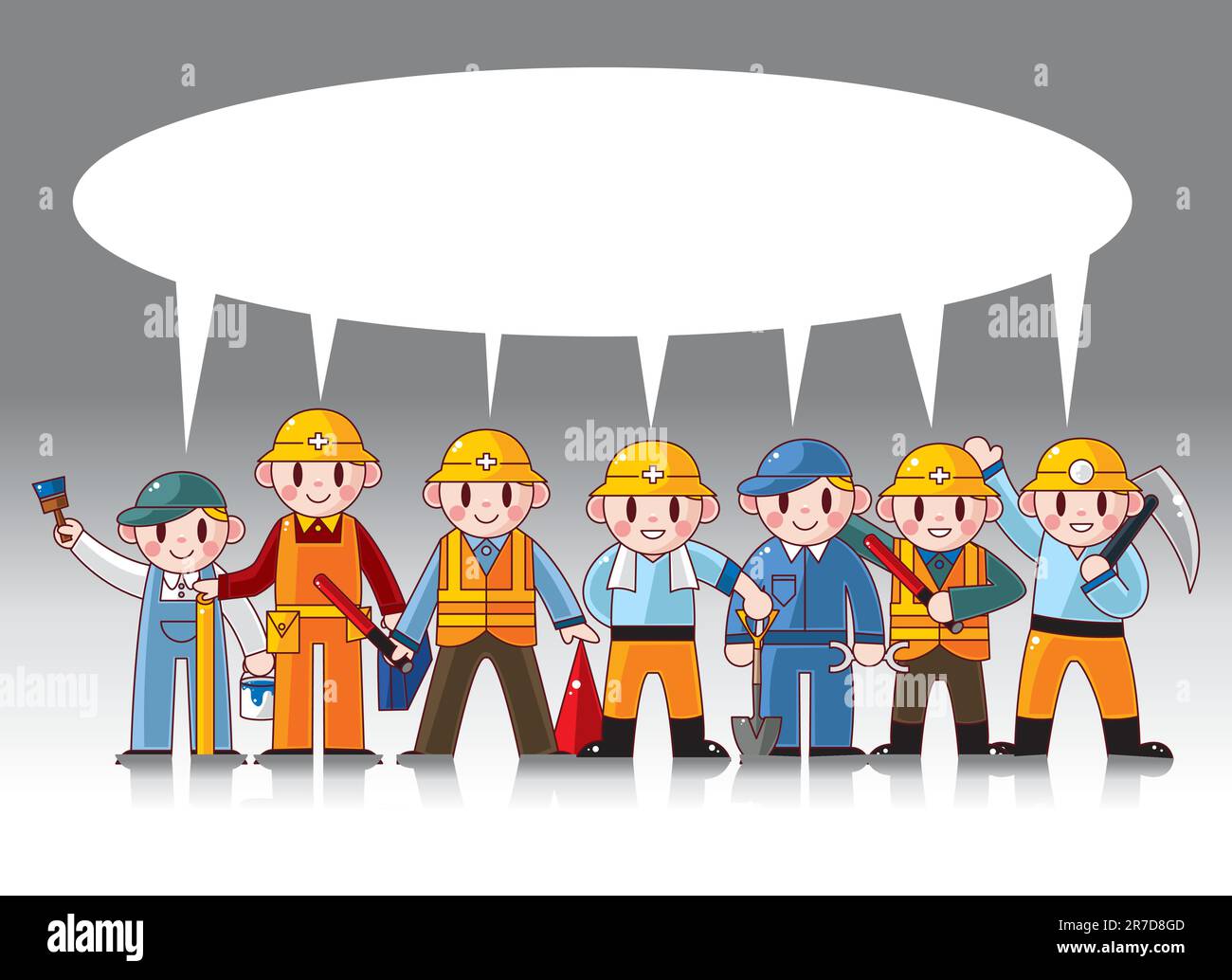 cartoon worker card Stock Vector Image & Art - Alamy