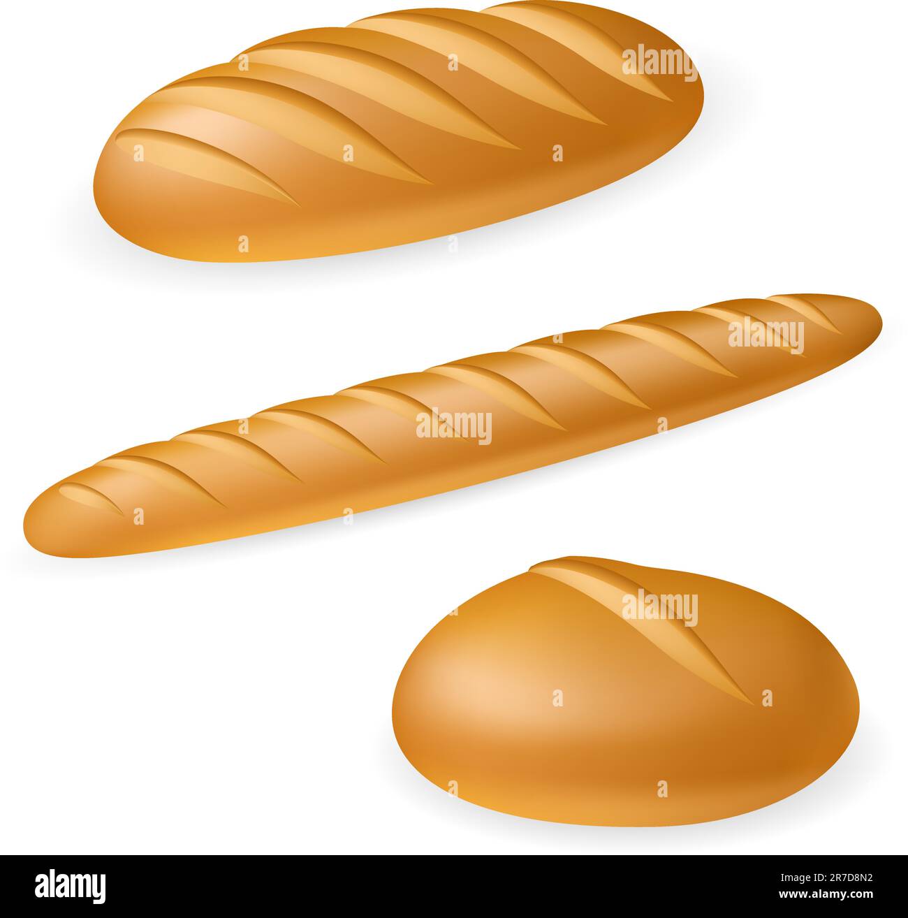 Three realistic bread. Illustration on white background Stock Vector ...
