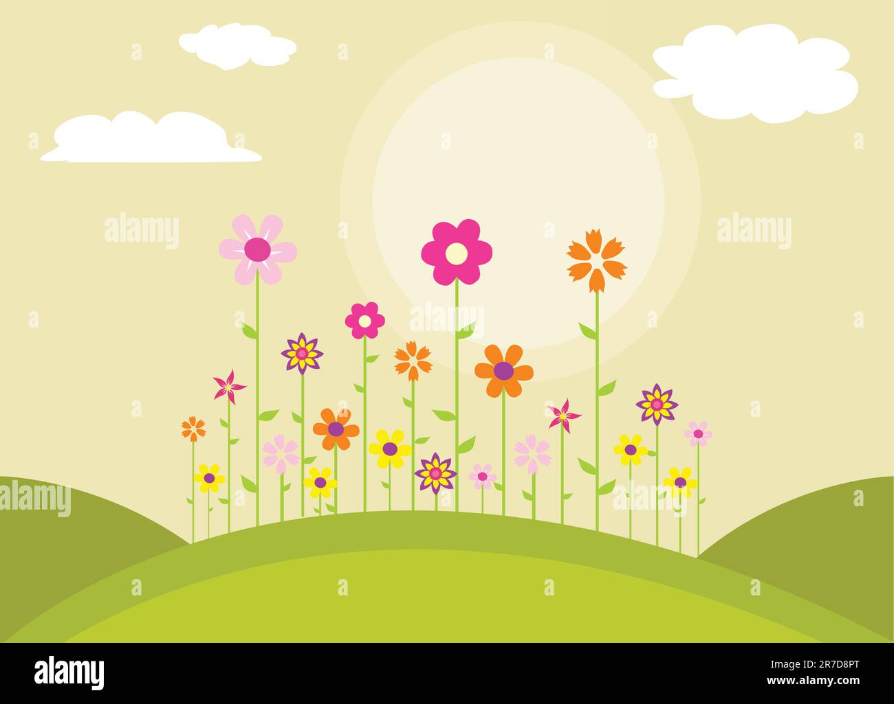 colorful spring flowers vector illustration Stock Vector Image & Art ...