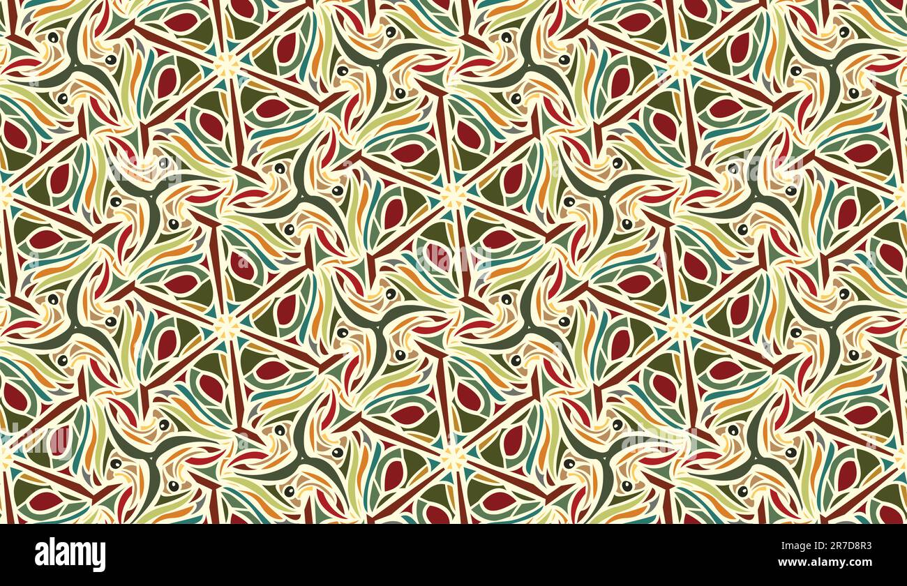 Seamless abstract wallpaper background pattern jungle shapes and colors ...