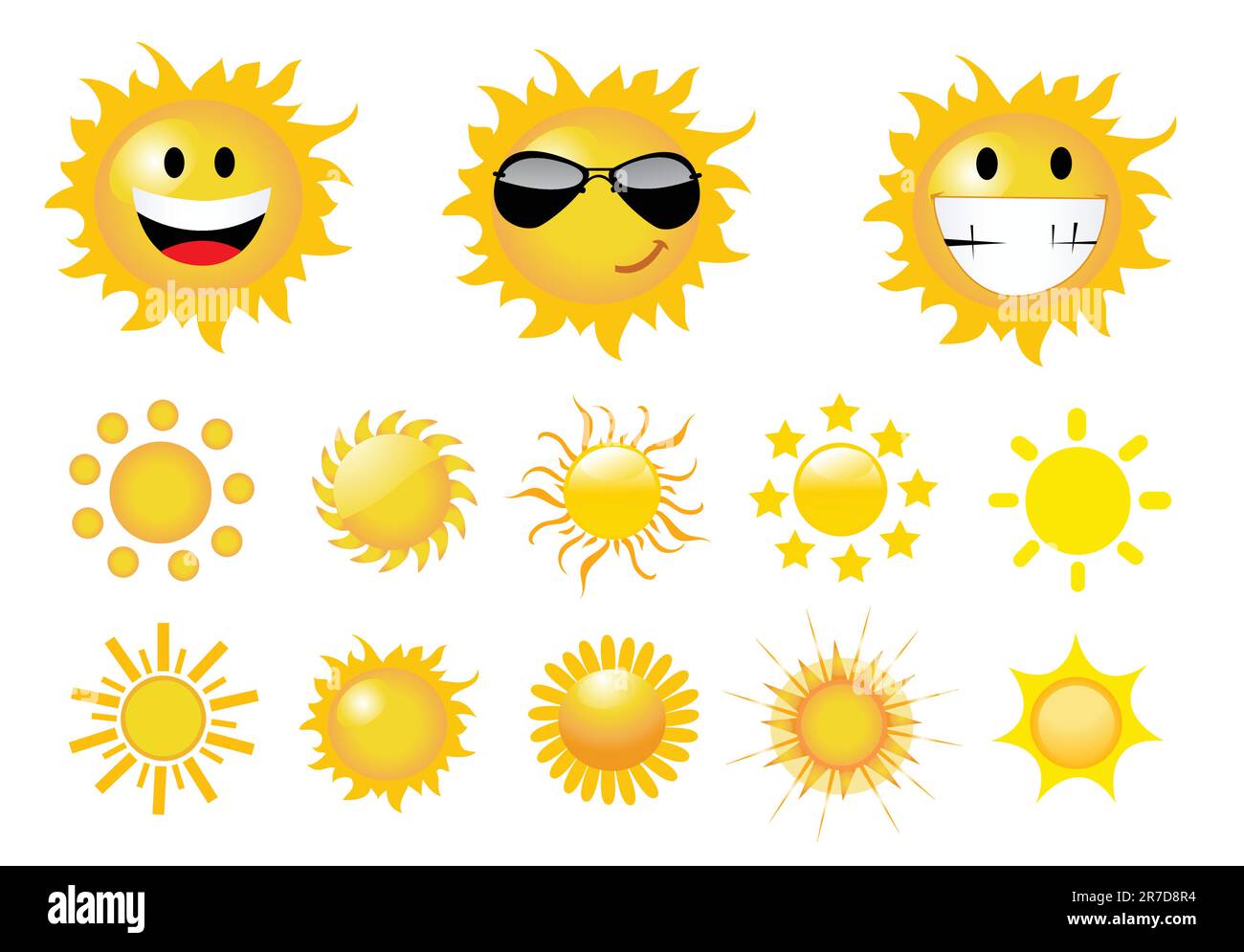 set of sun vector Stock Vector Image & Art - Alamy