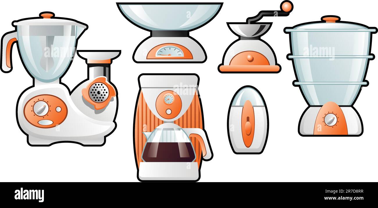 A Vector illustration of the household goods (Simple gradients only ...