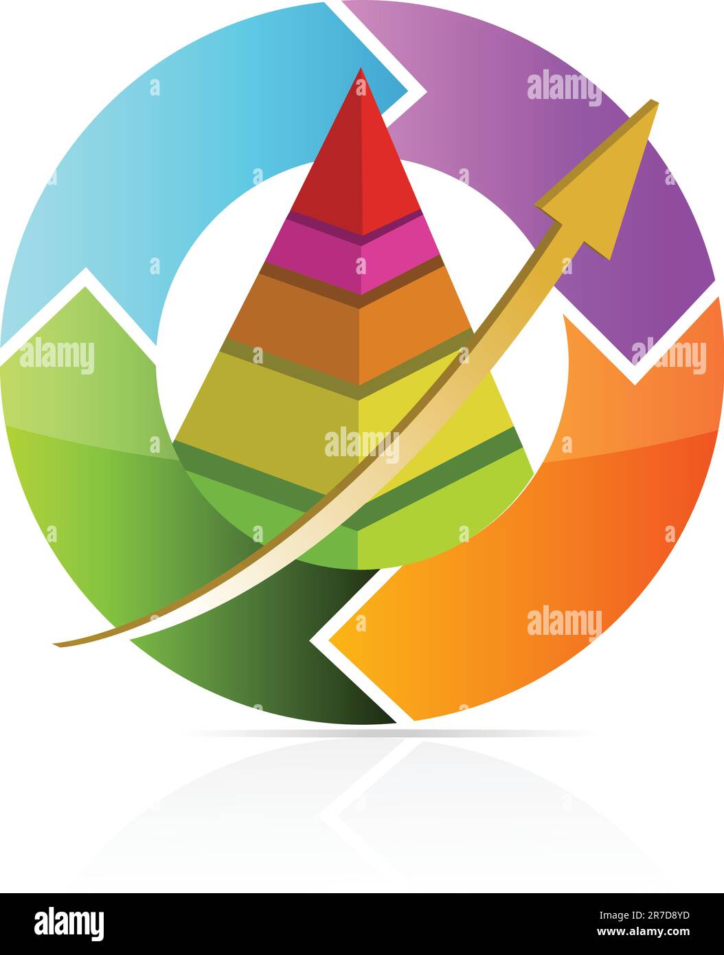 Continuous business move pyramid chart illustration design Stock Vector ...