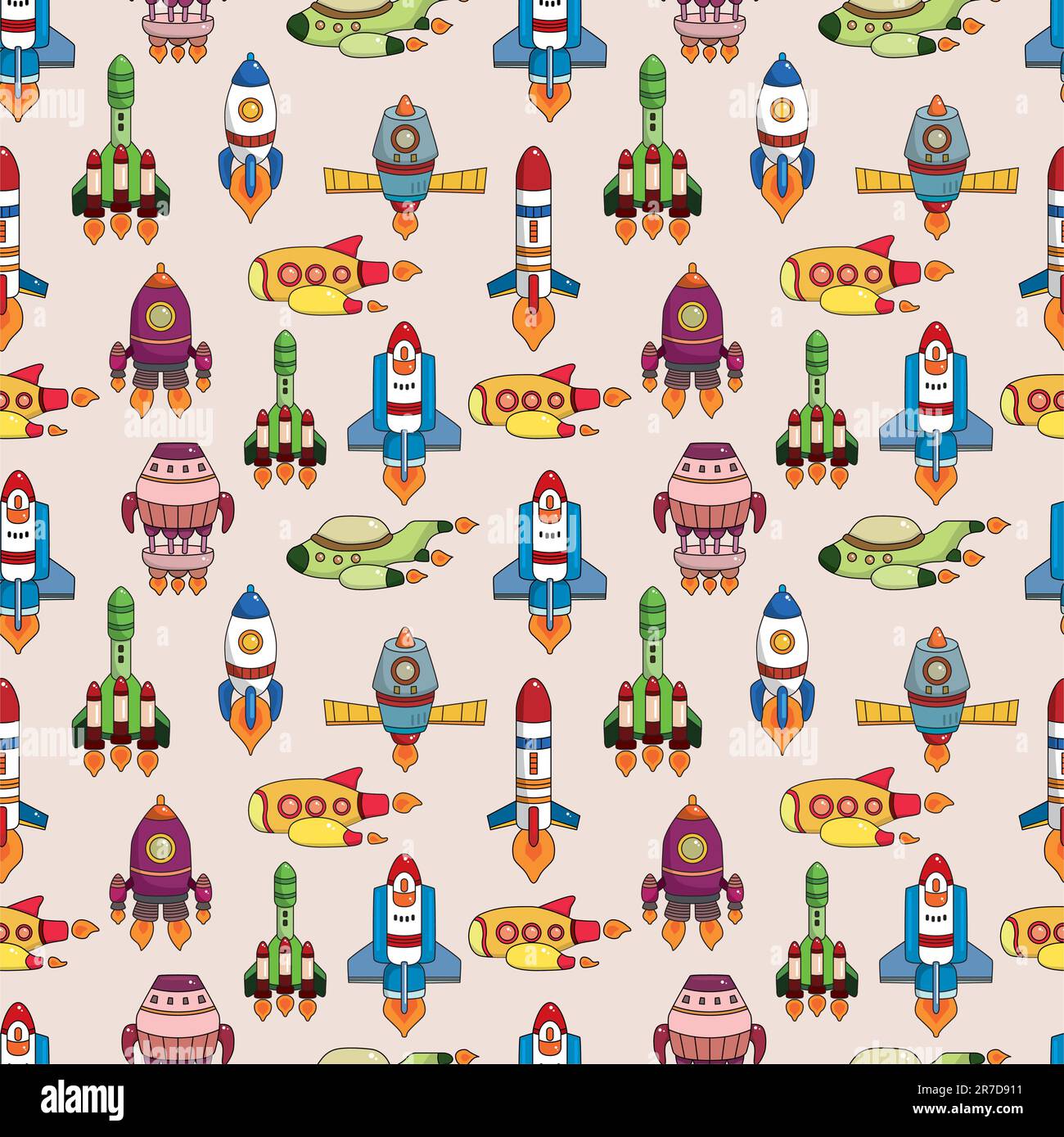 seamless spaceship pattern Stock Vector Image & Art - Alamy