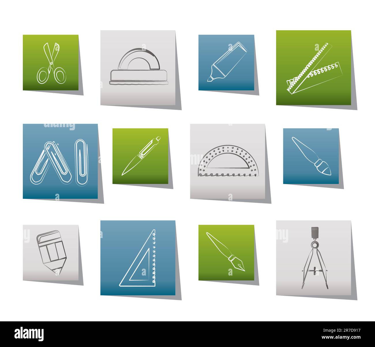 school and office tools icons - vector icon set Stock Vector Image ...
