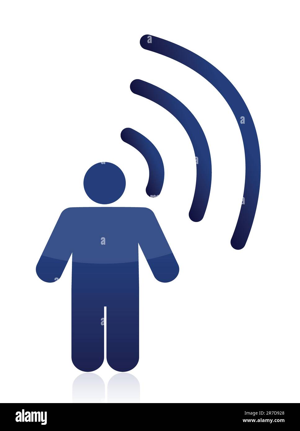 man with symbol of wifi connection, concept of the always connected ...