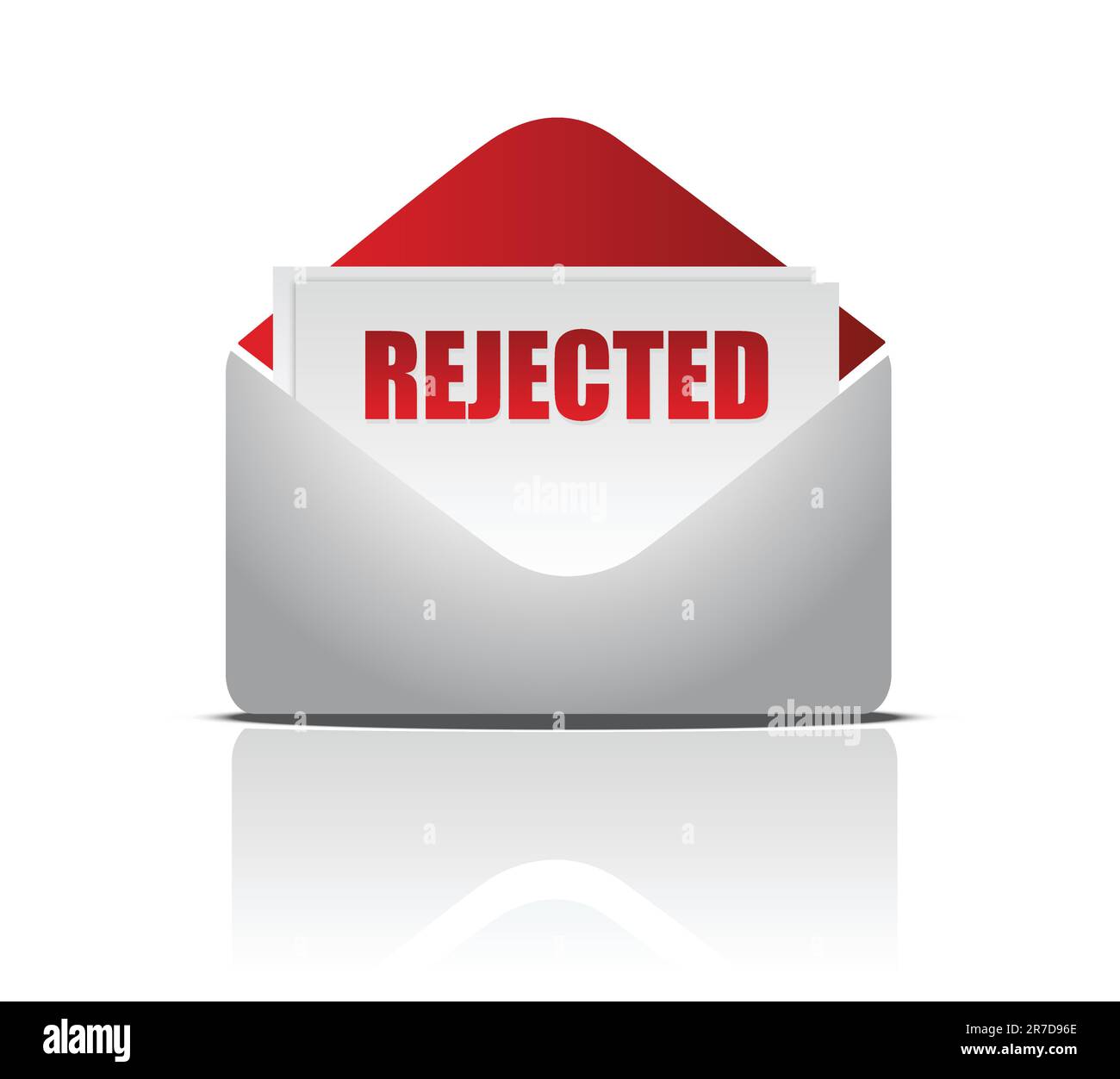Rejected (letter) illustration of mail envelope over white background ...