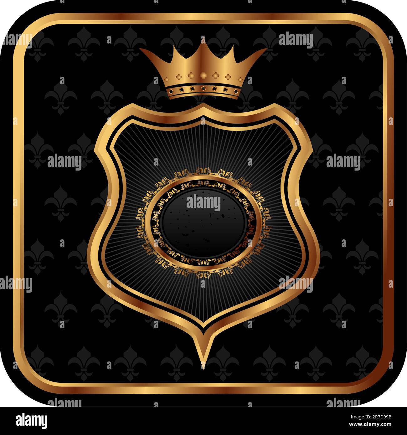 Illustration elegant gold heraldry frame - vector Stock Vector Image ...