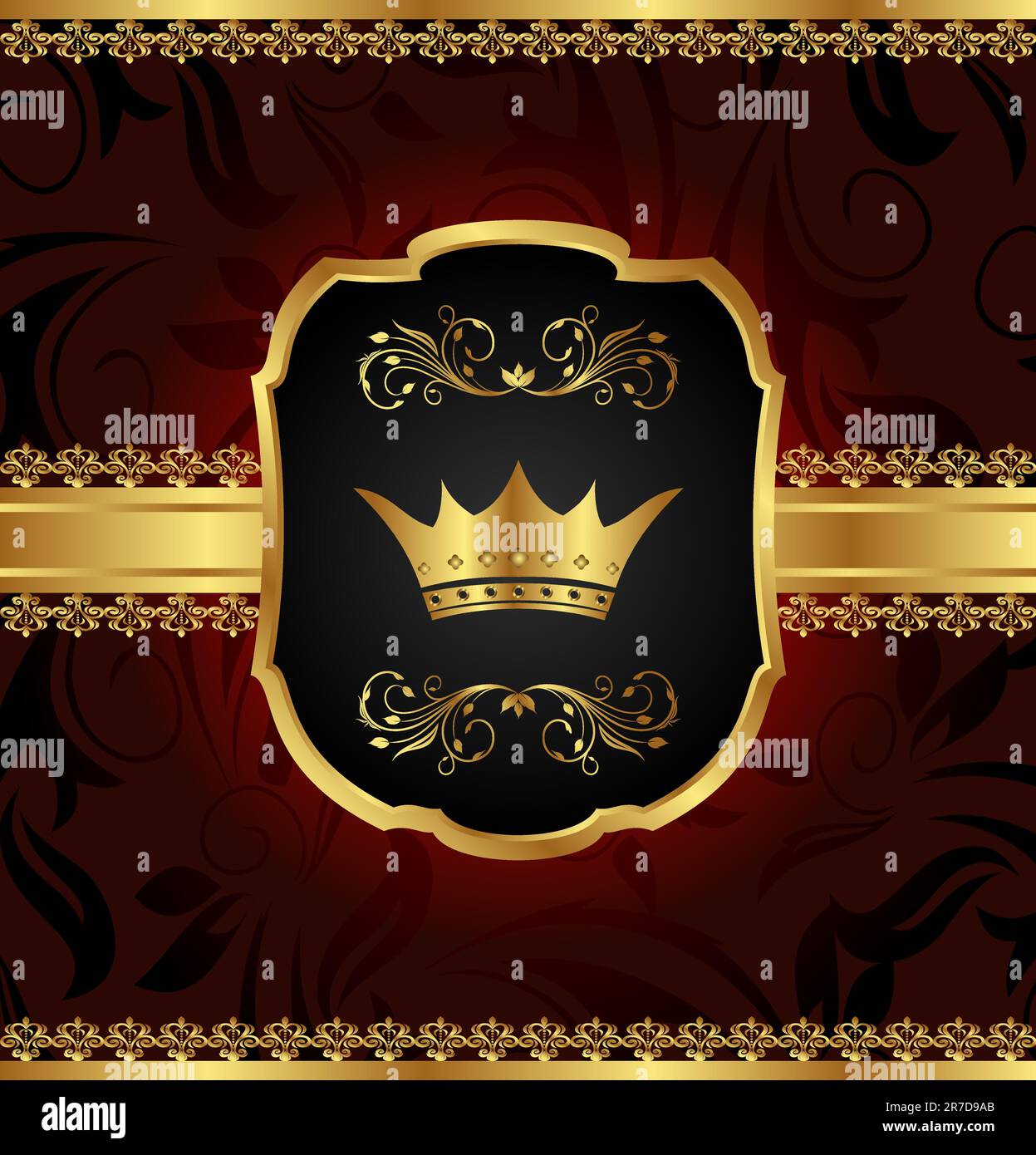 Illustration golden vintage frame with crown - vector Stock Vector ...