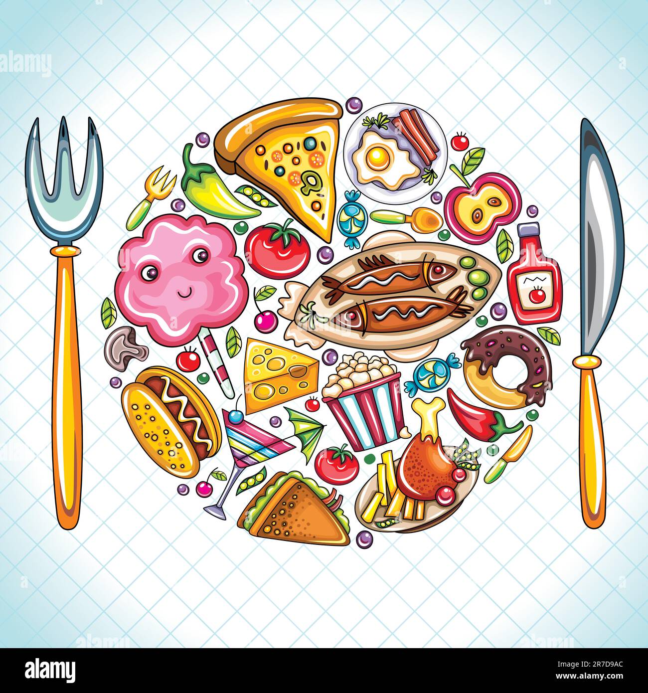 Fried chicken donut plate Stock Vector Images - Alamy