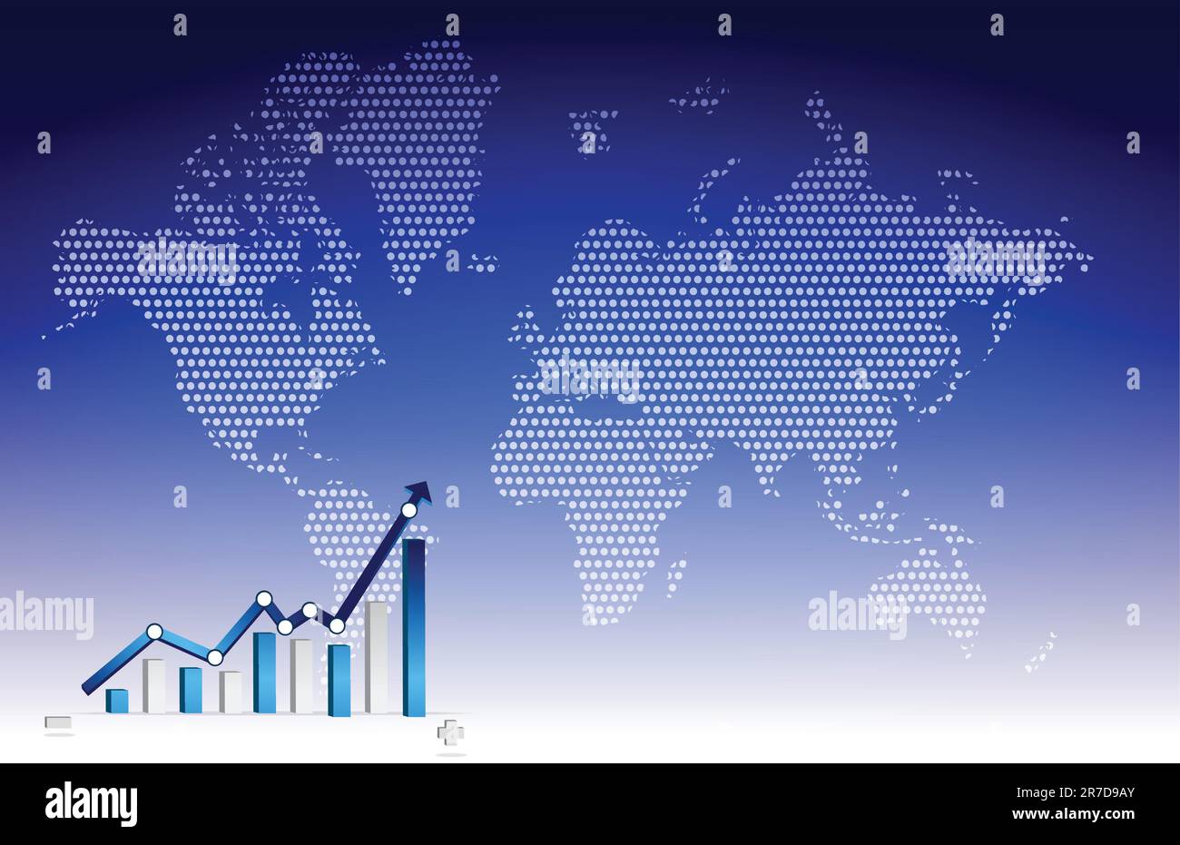 Business graph with world background illustration design Stock Vector ...