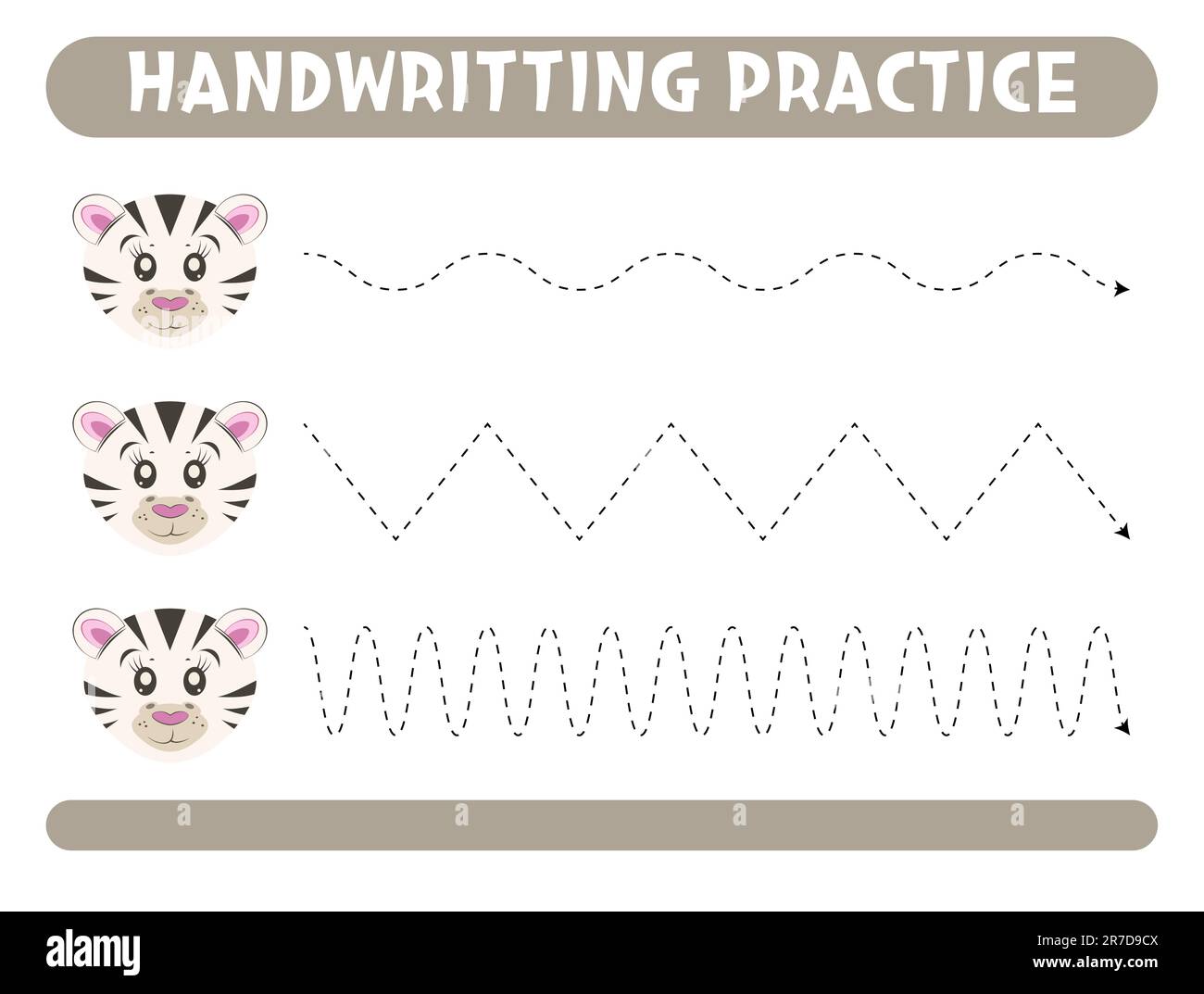 Child handwriting practice Cut Out Stock Images & Pictures - Alamy