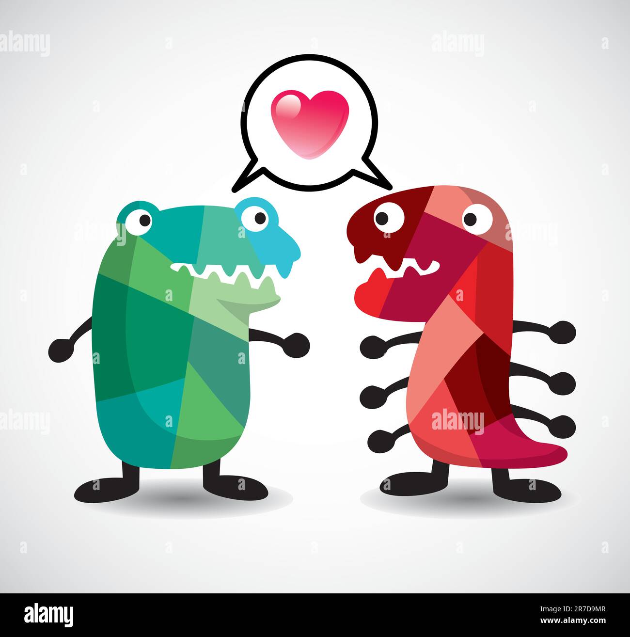 cartoon monster love card Stock Vector Image & Art - Alamy