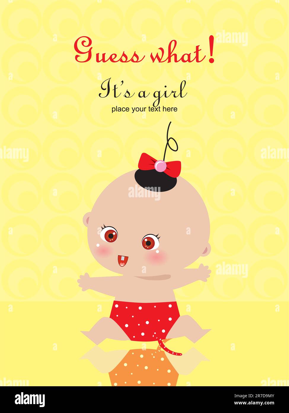 girl birth announcement card Stock Vector Image & Art - Alamy