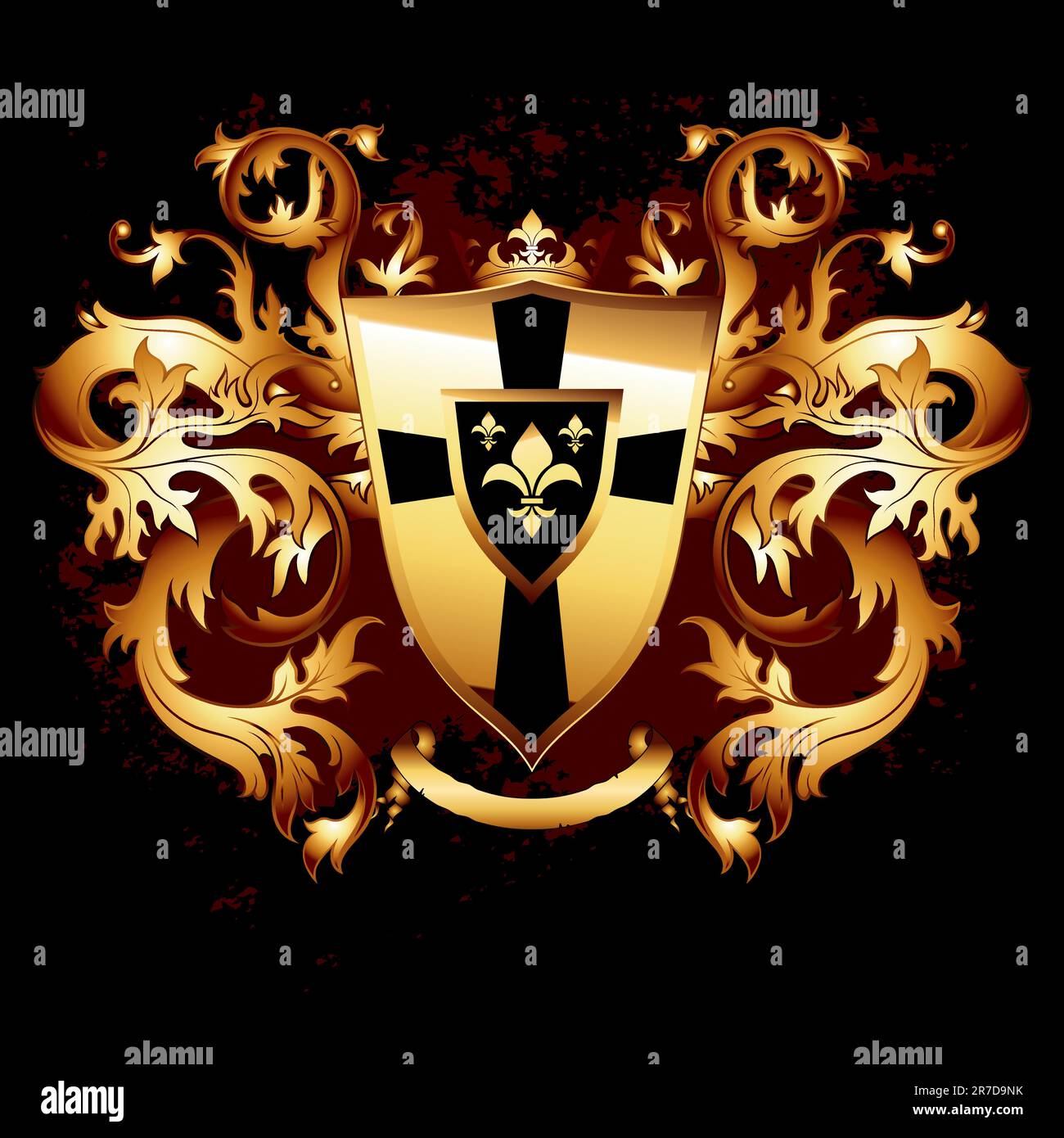 ornamental shield, this illustration may be useful as designer work ...