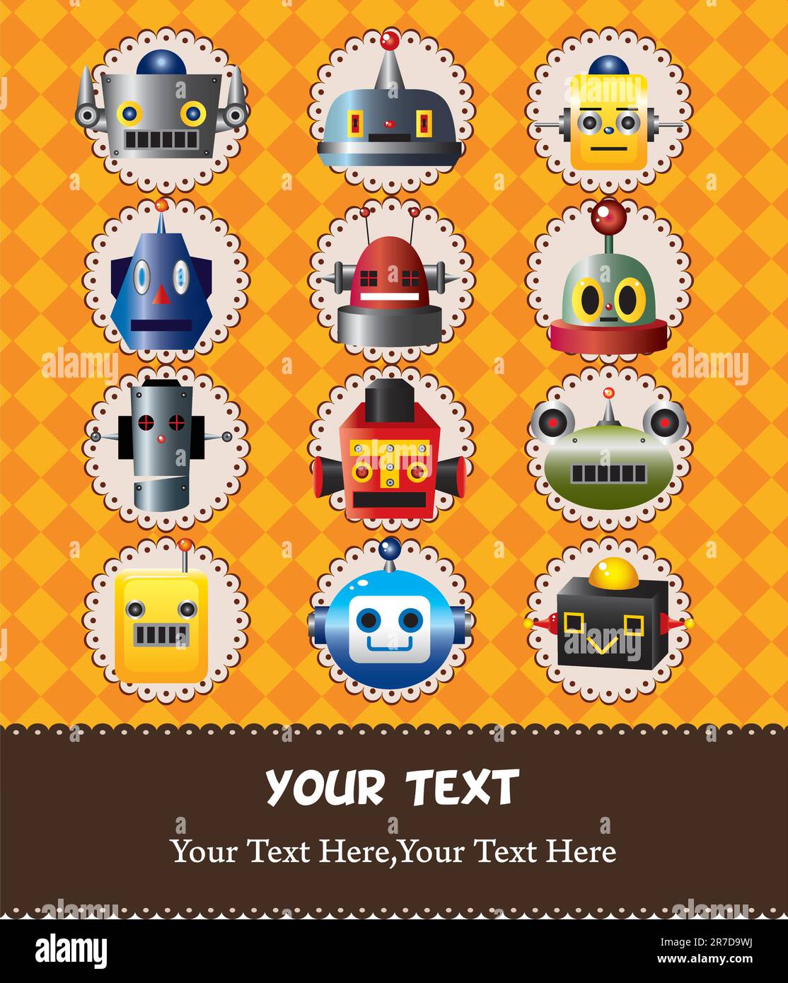 cartoon robot card Stock Vector Image & Art - Alamy