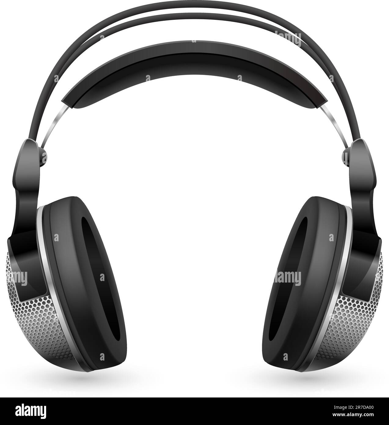 Realistic computer headset. Illustration on white background Stock ...