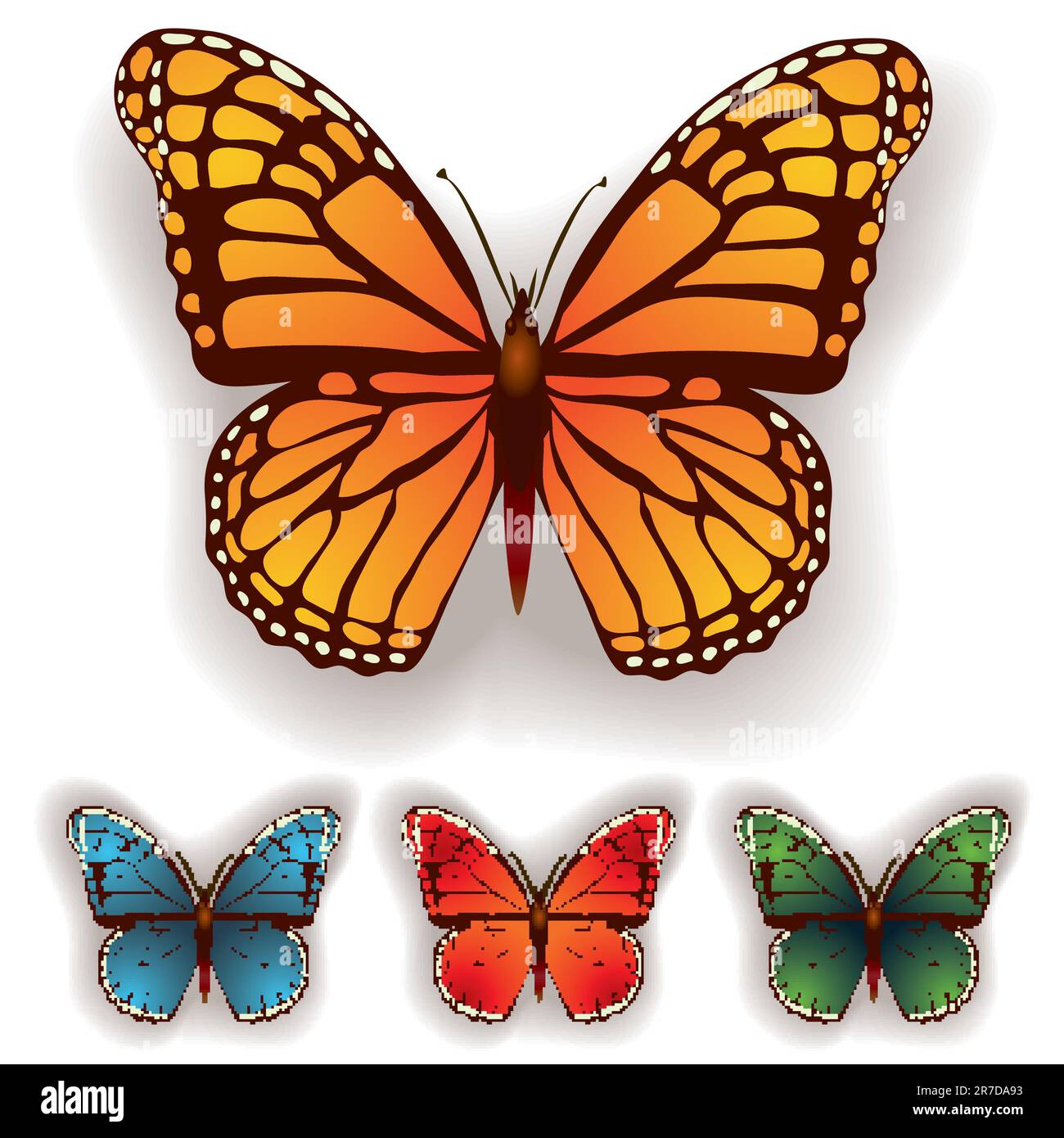 color butterfly isolated on a white background Stock Vector Image & Art ...