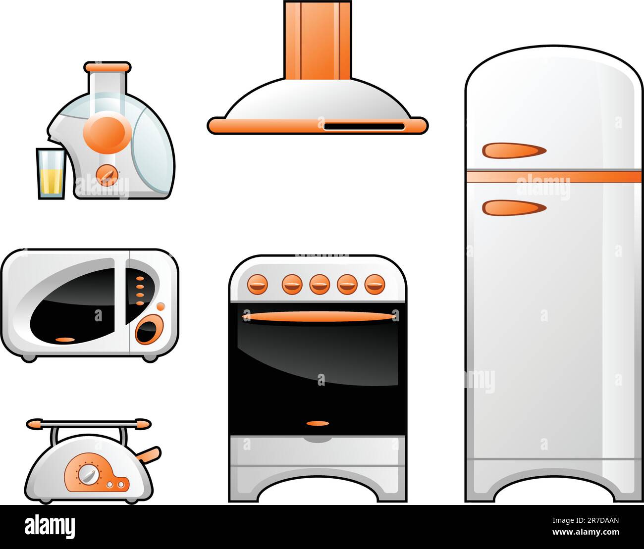 A Vector illustration of the household goods (Simple gradients only ...